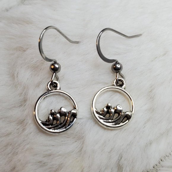 Jewelry | Tiny Intricate Wave Charm Earrings | Poshmark